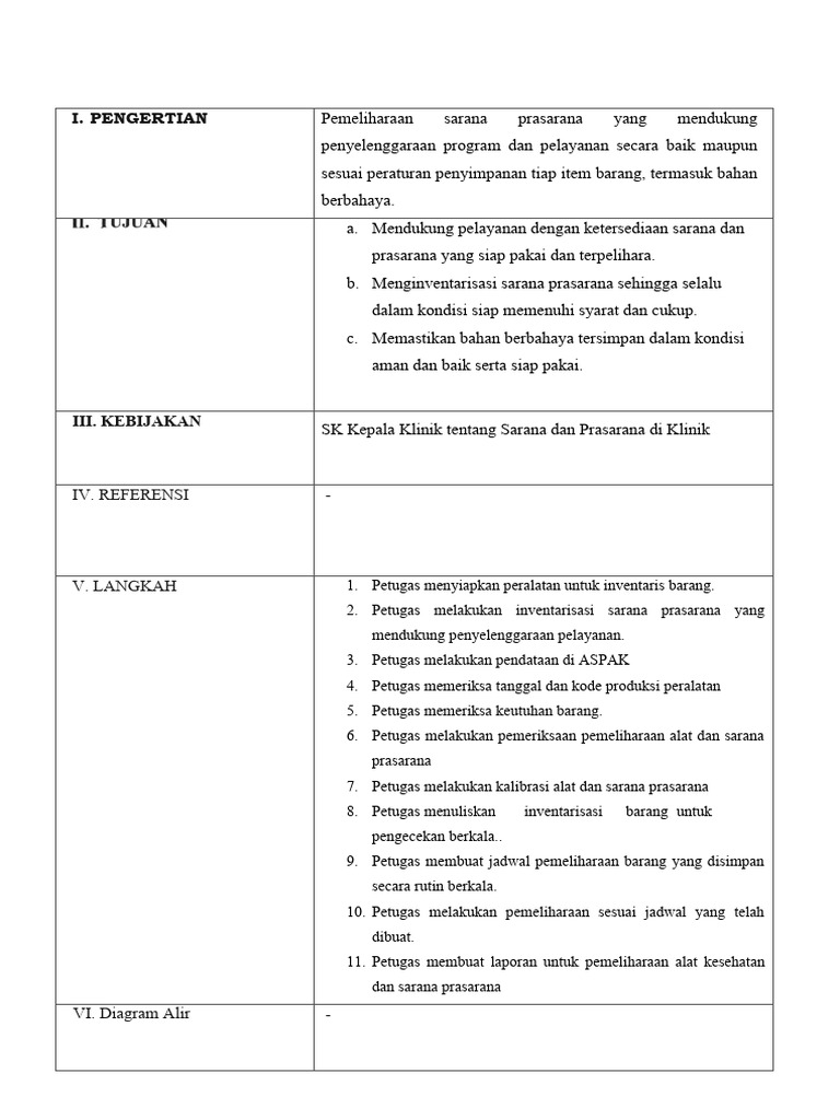 Sop Sarana Prasarana | PDF