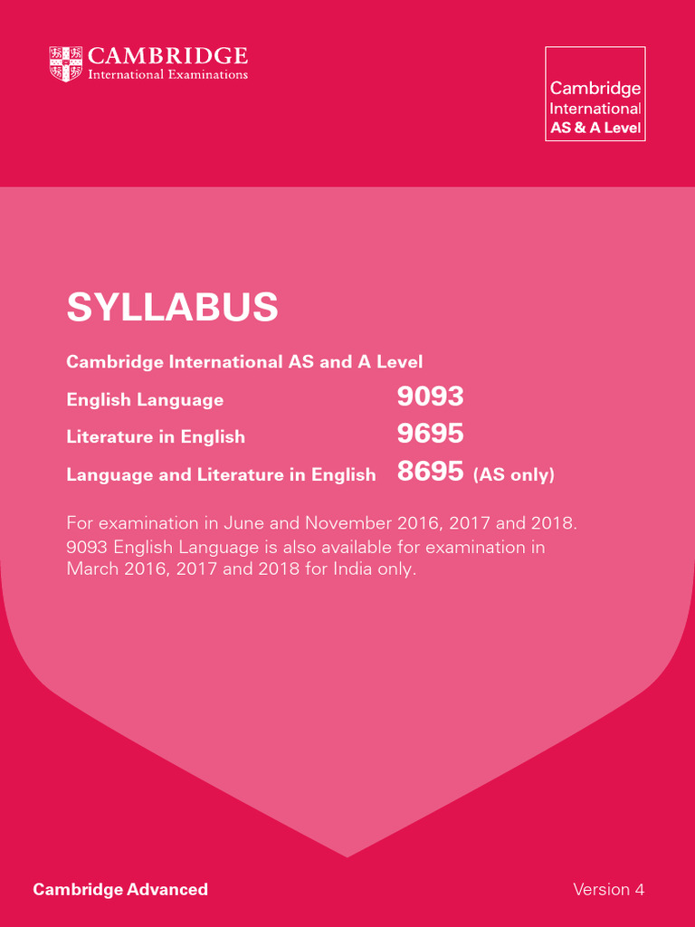 Cambridge Advanced SyllAbuS Cambridge in | PDF | Learning | Poetry
