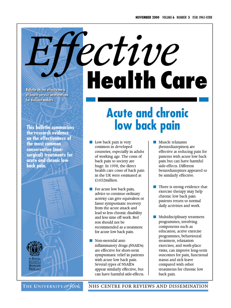 Ehc 65 | PDF | Low Back Pain | Randomized Controlled Trial