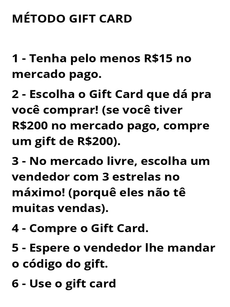 Metodo Gift Card | PDF