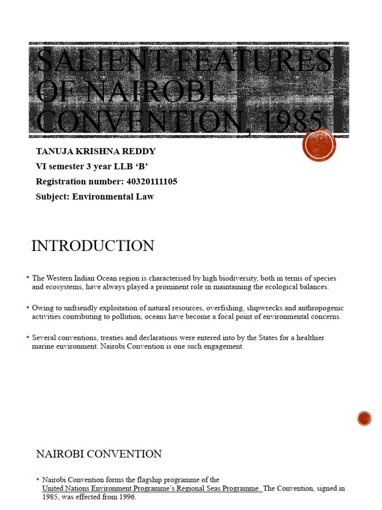 Nairobi Convention: Key Features and Goals | PDF | Earth Sciences ...