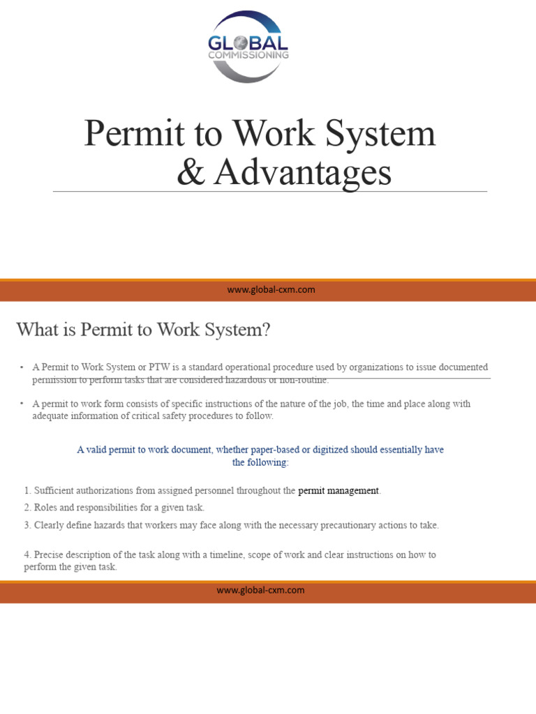 Permit to Work System Guide | PDF | Business | Computers
