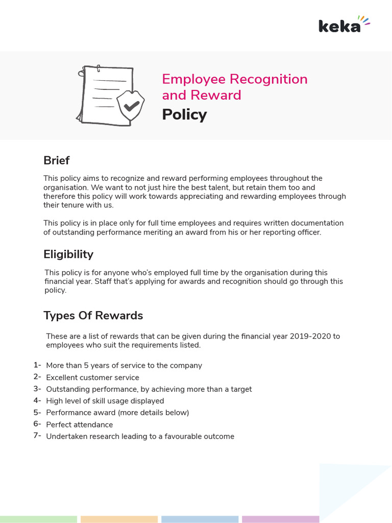 POLICY Employee Recognition and Reward | PDF