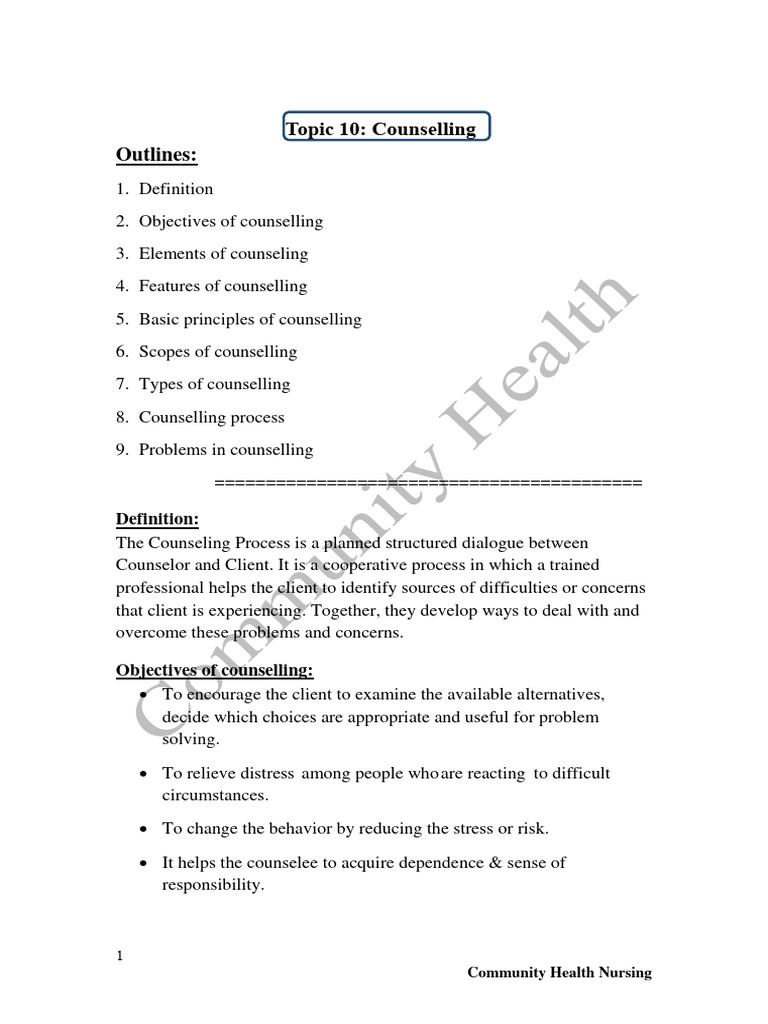 Counseling | PDF