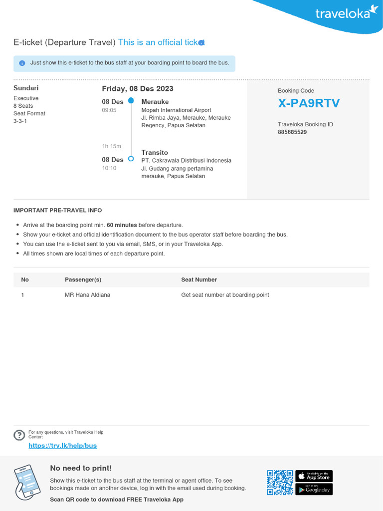 TRAVEL Receipt - E-Ticket | PDF