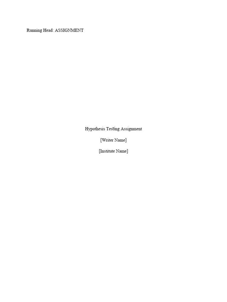 Hypothesis Testing Assignment | PDF Hypothesis Testing Assignment | PDF