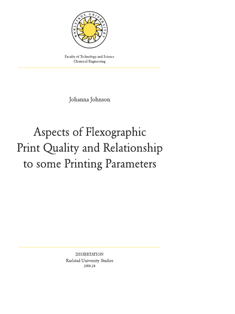 Quality and Print PArameters | PDF