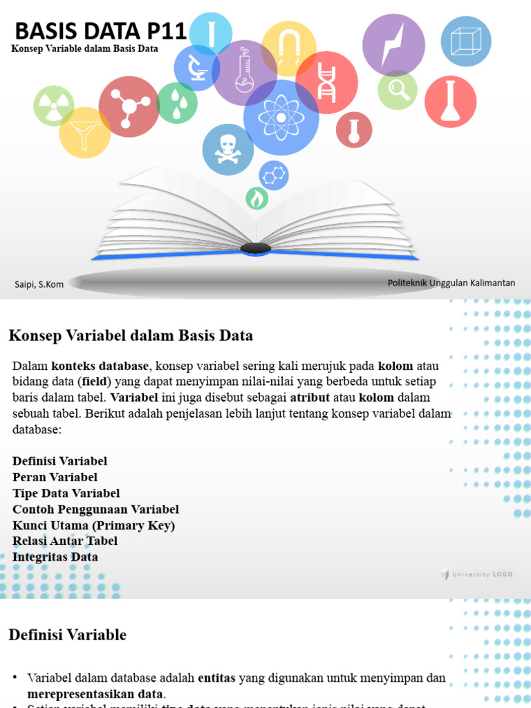Basis Data Pertemuan 11 Konsep Variable Dalam Basis Data | PDF