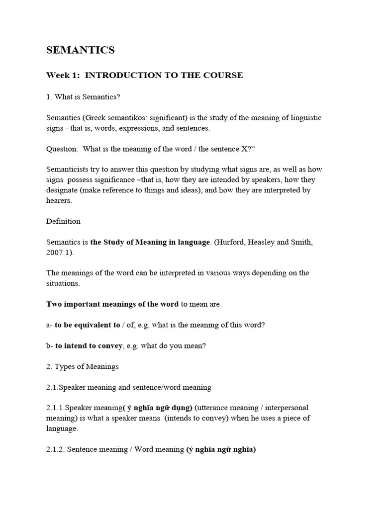 SEMANTICS | PDF | Language Arts & Discipline | Foreign Language Studies SEMANTICS | PDF | Language Arts & Discipline | Foreign Language Studies