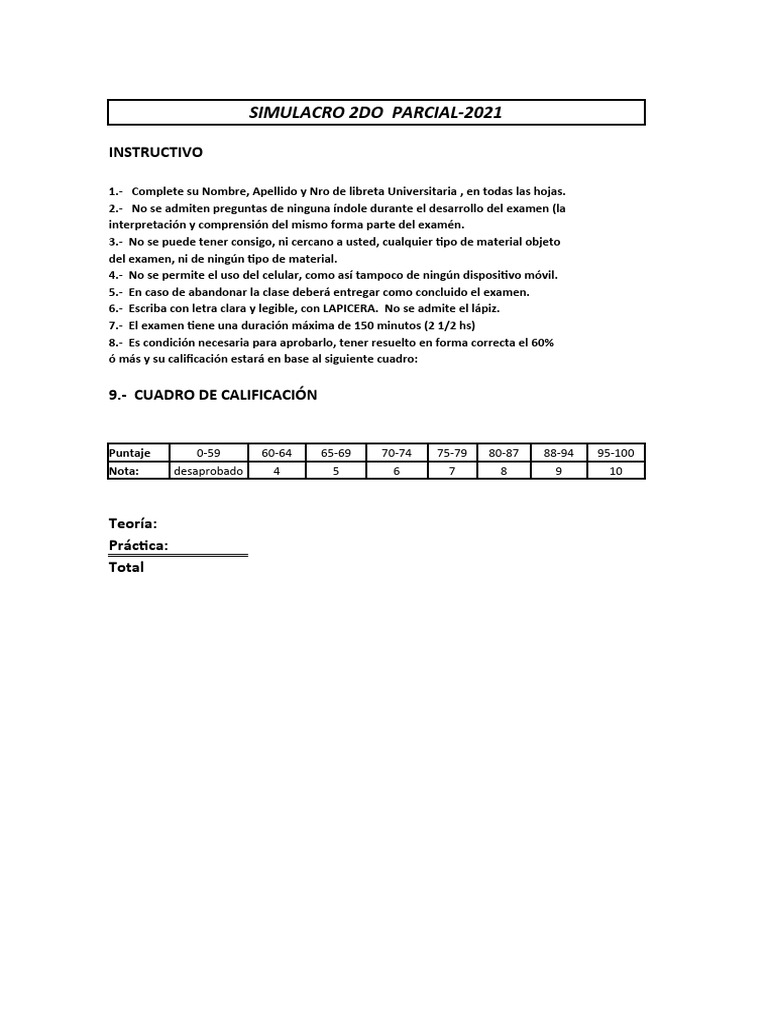 SIMULACRO 2DO PARCIAL Con Solucion - Viernes Noche | PDF | Bancos | Economias