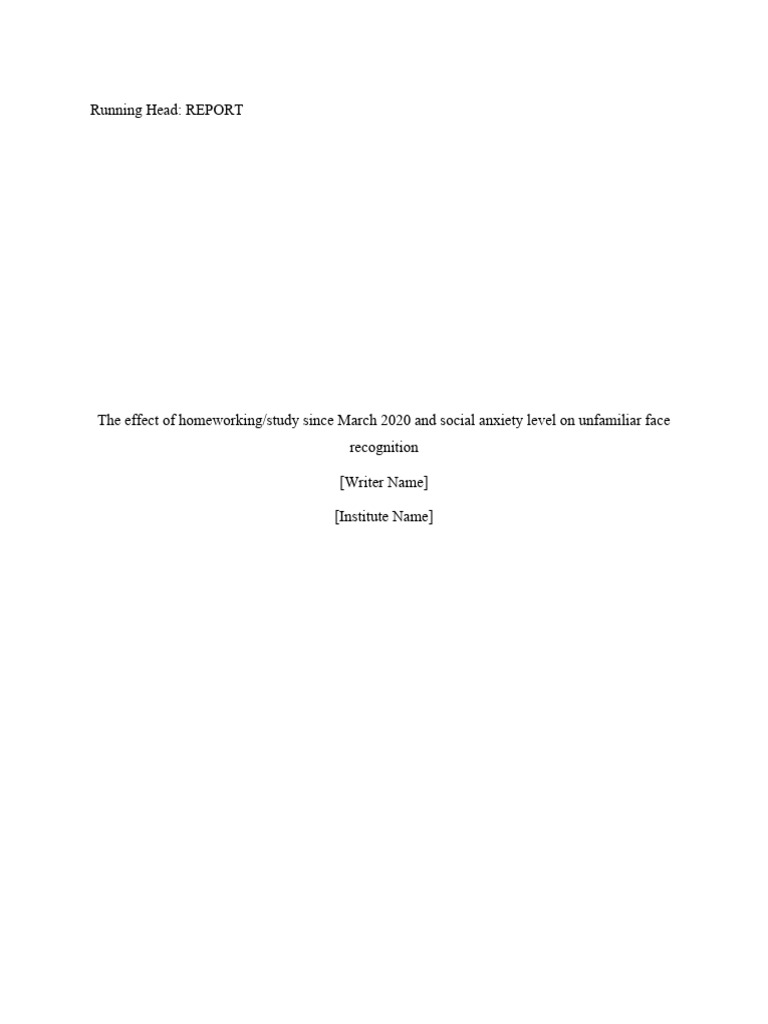 Running Head: REPORT | PDF | P Value | Analysis Of Variance