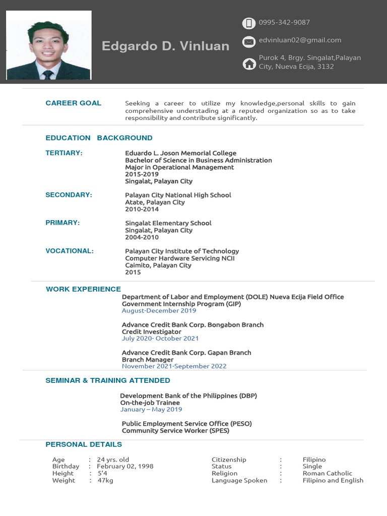Resume Sample Format | PDF