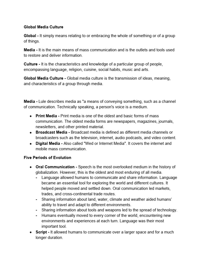 Understanding Global Media Culture | PDF | Mass Media | God
