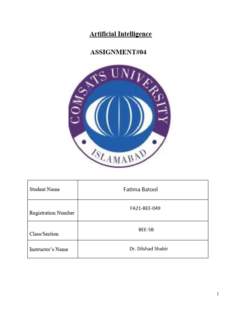 AI Assignment #4 049 | Download Free PDF | Mathematical Optimization | Algorithms And Data ...