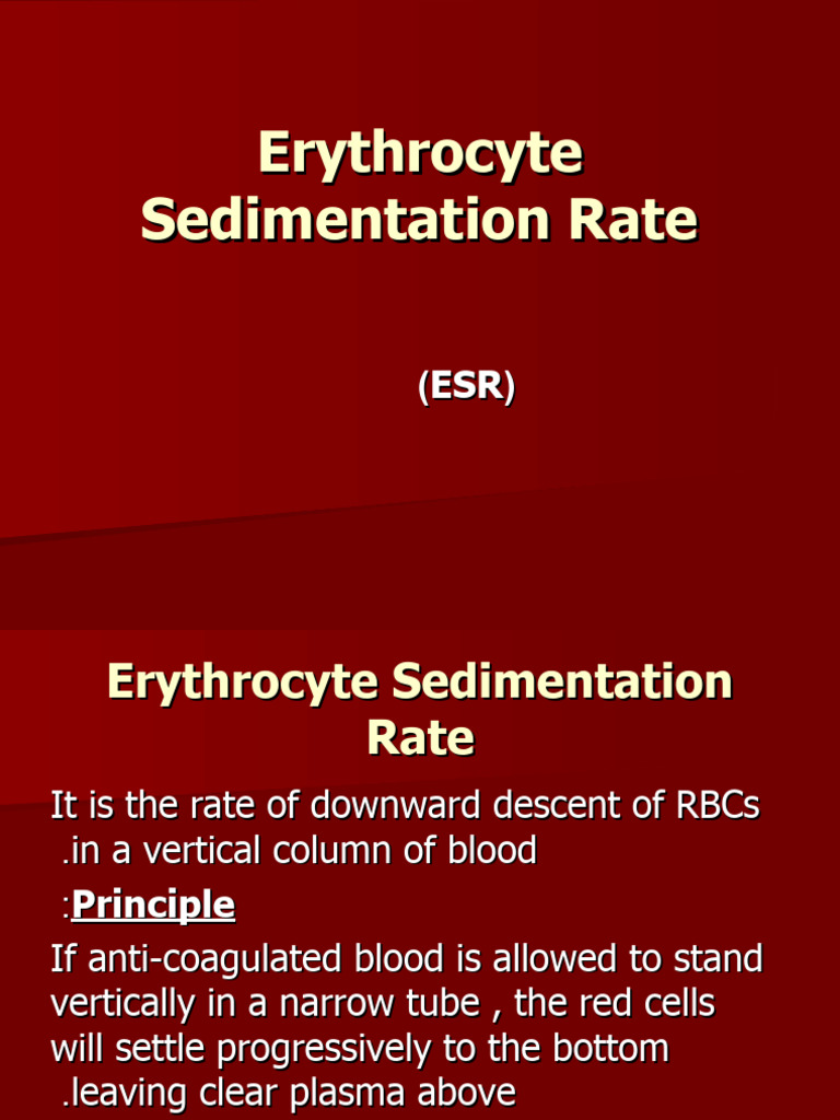 Erythrocyte Sedimentation Rate 2. | PDF | Wellness | Science & Mathematics