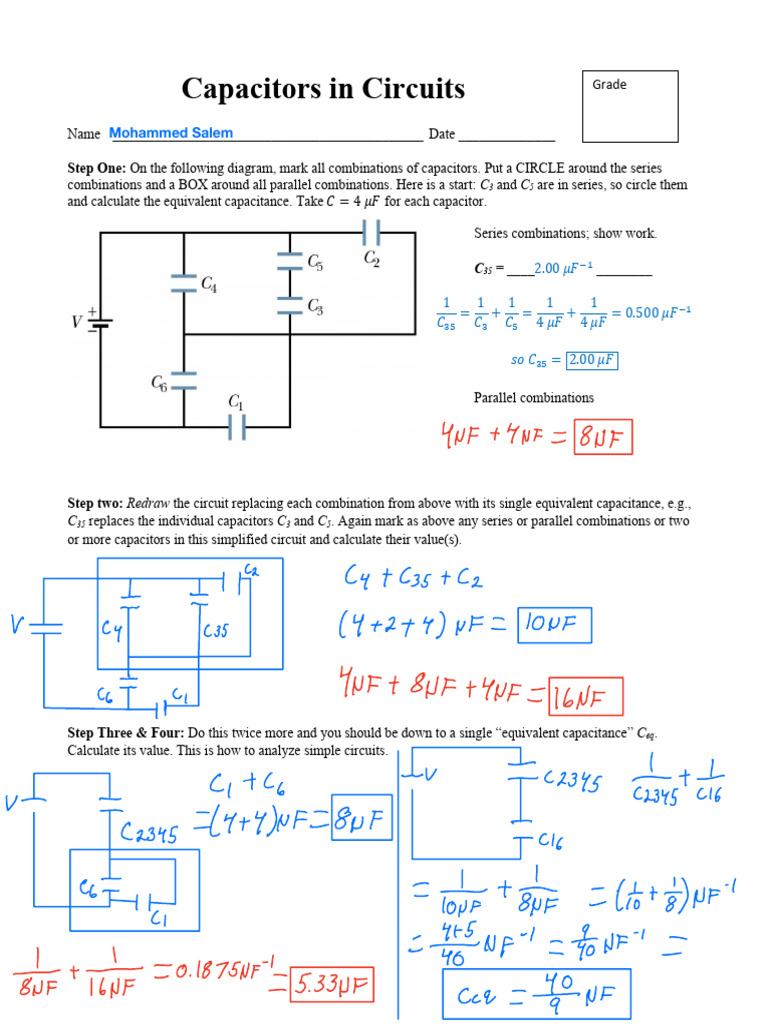 Activity Capacitors in Circuits | PDF | Capacitor | Capacitance