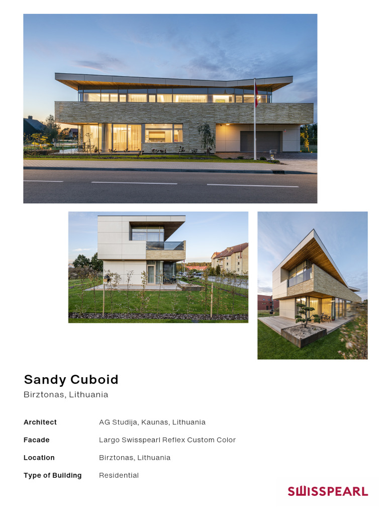 Swisspearl Sandy Cuboid ProjectSheet en US | PDF