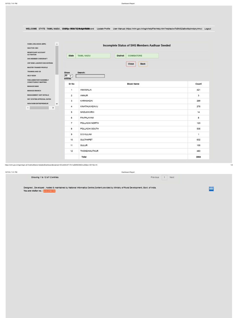Aadhar Seeding - Coimbatore | PDF