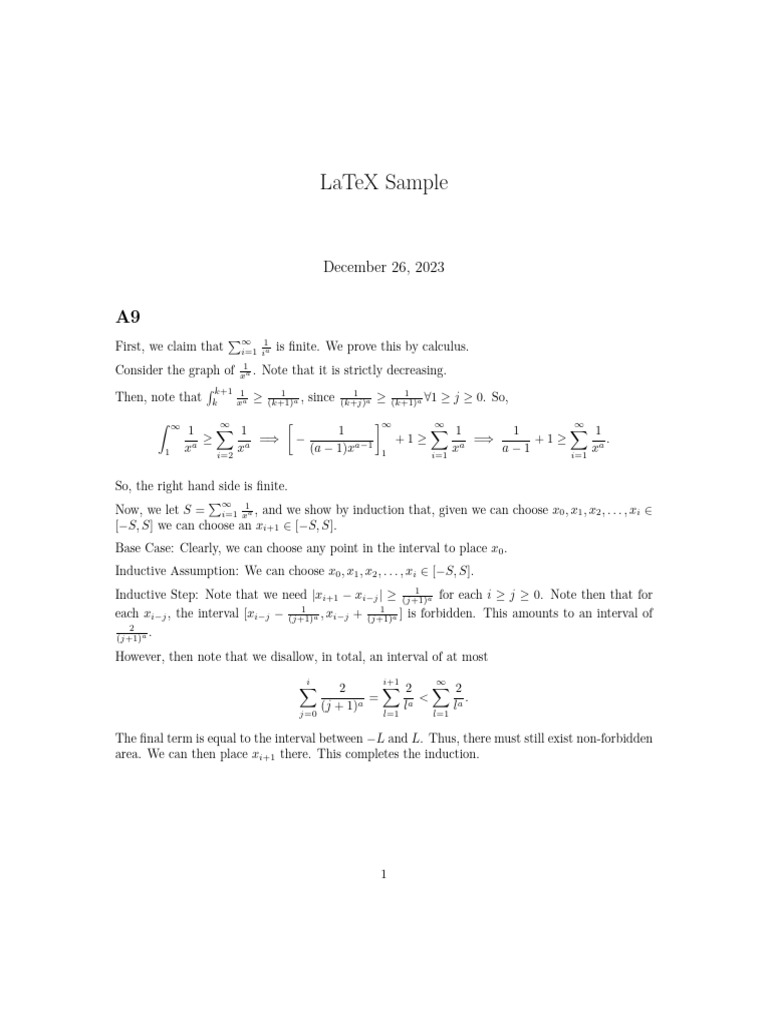 LaTeX Sample | PDF | Mathematics | Mathematical Relations
