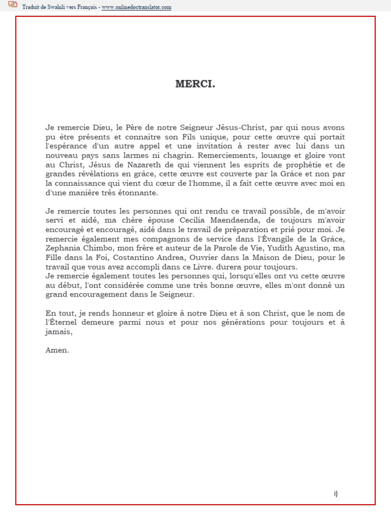 Remerciements et révélations divines | PDF