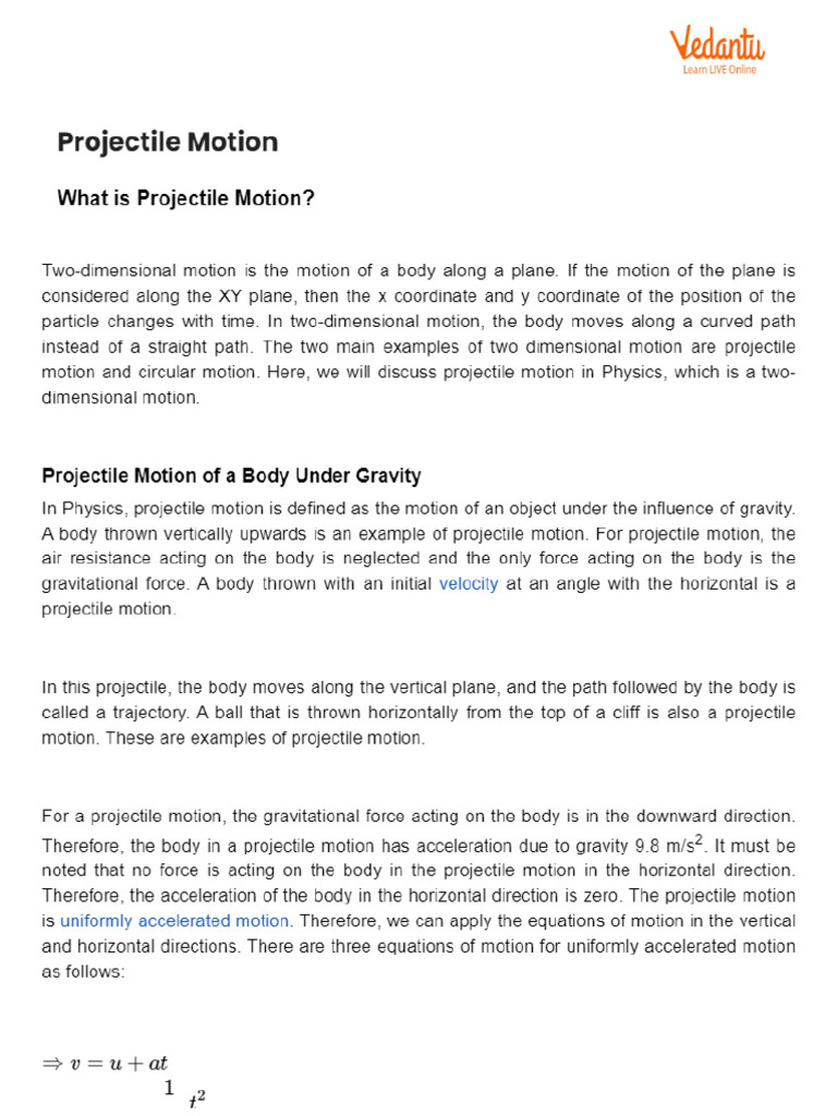 Projectile Motion | PDF