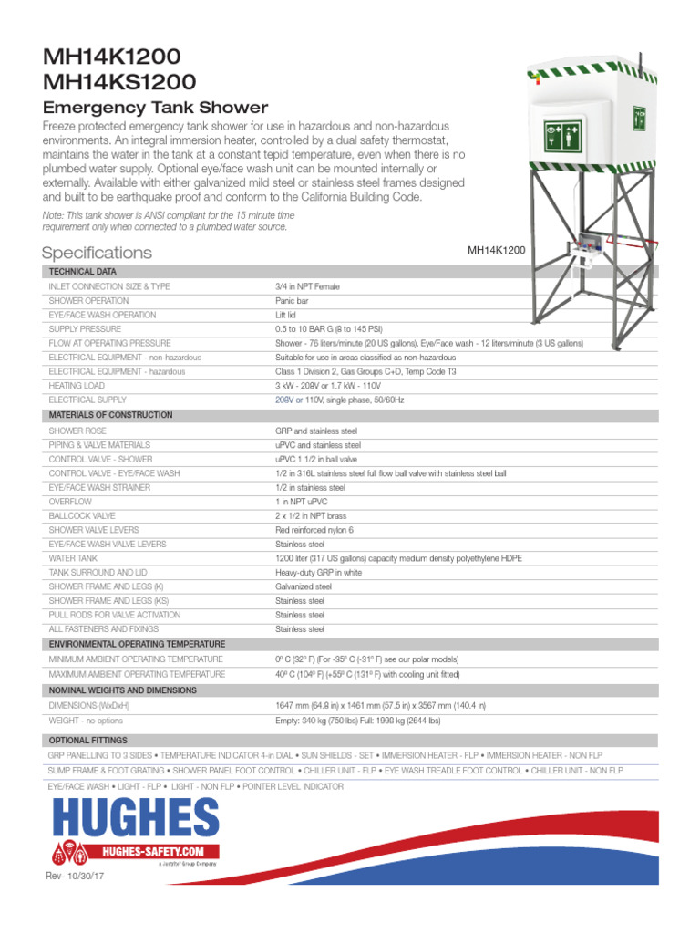 Datasheet For Safety Shower | PDF | Valve | Shower