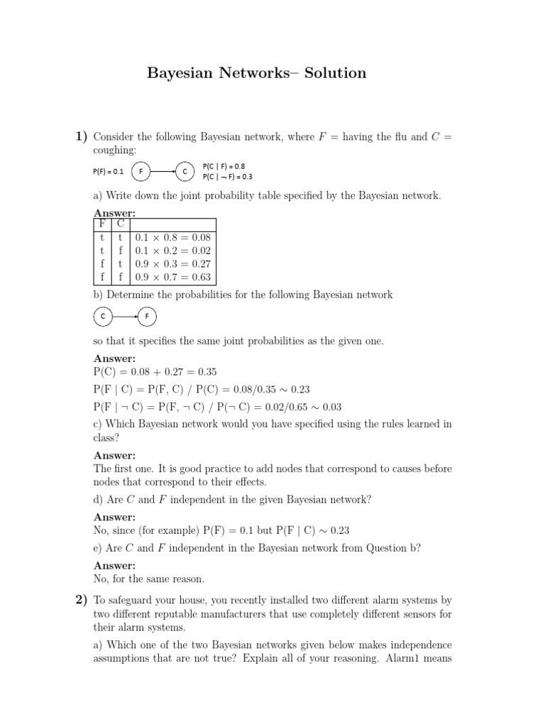 Bayesian Network - Problem | PDF | Bayesian Network | Applied Mathematics