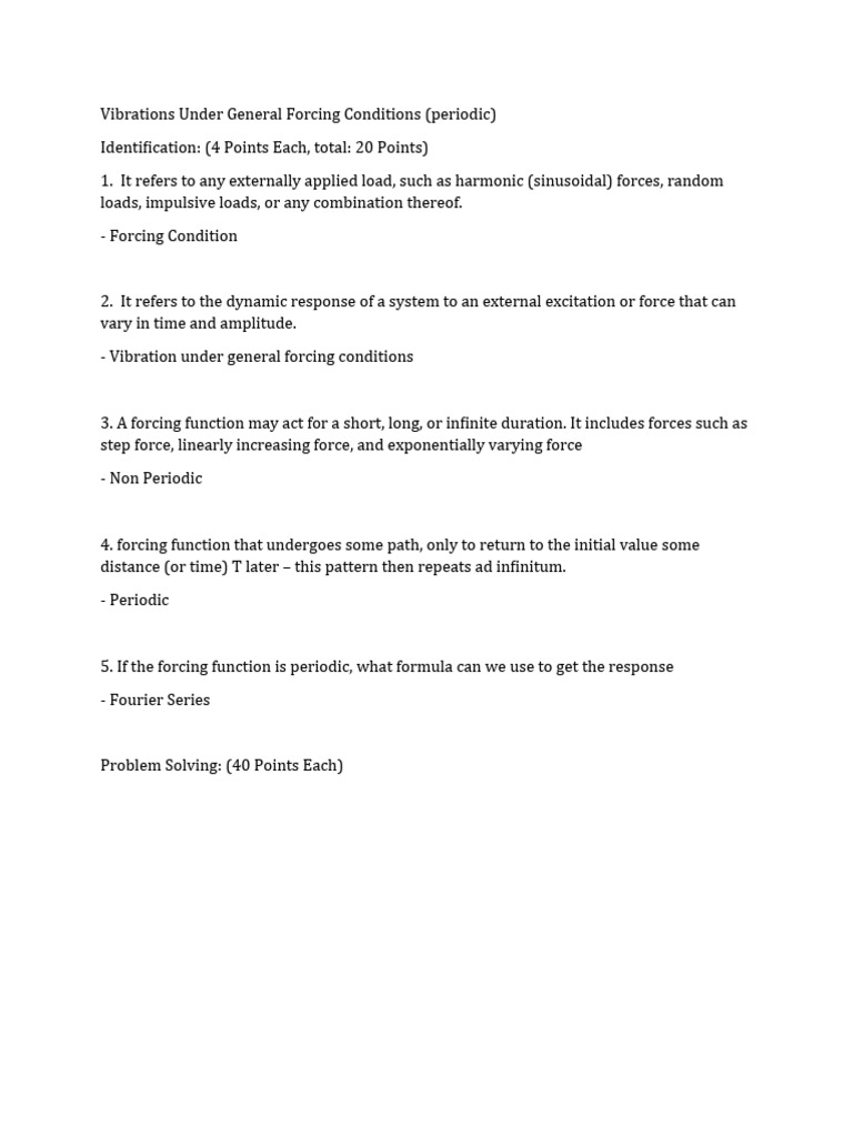 Vibrations Under General Forcing Conditions | PDF | Technology ...