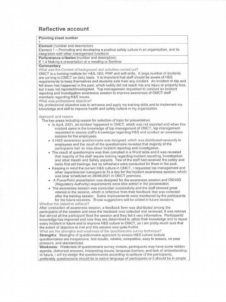 SDP Reflective Account | PDF