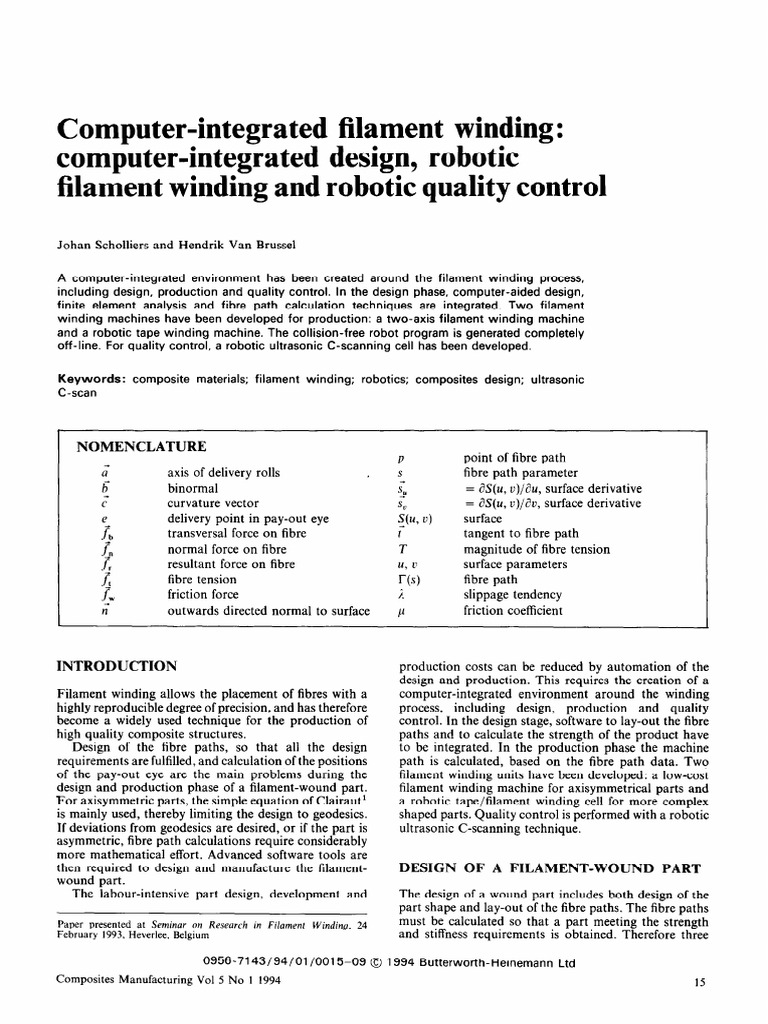 Computer-Integrated Filament Winding-computer-Integrated Design ...