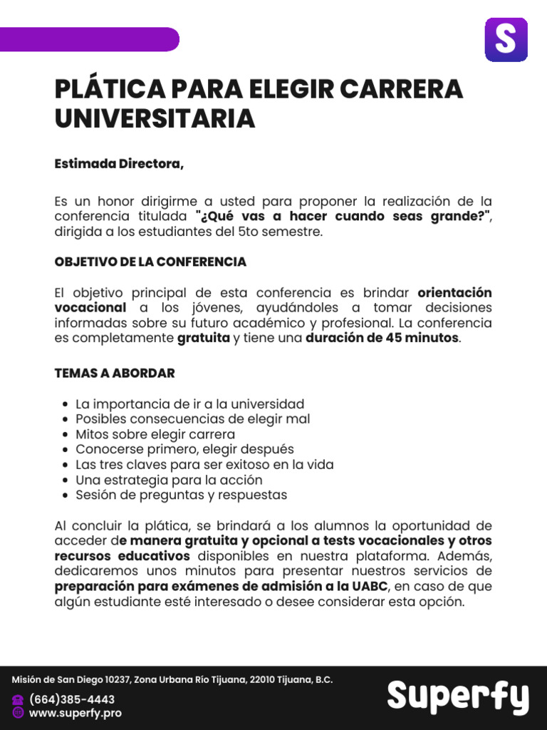 Plática para Elegir Carrera 2023 | PDF