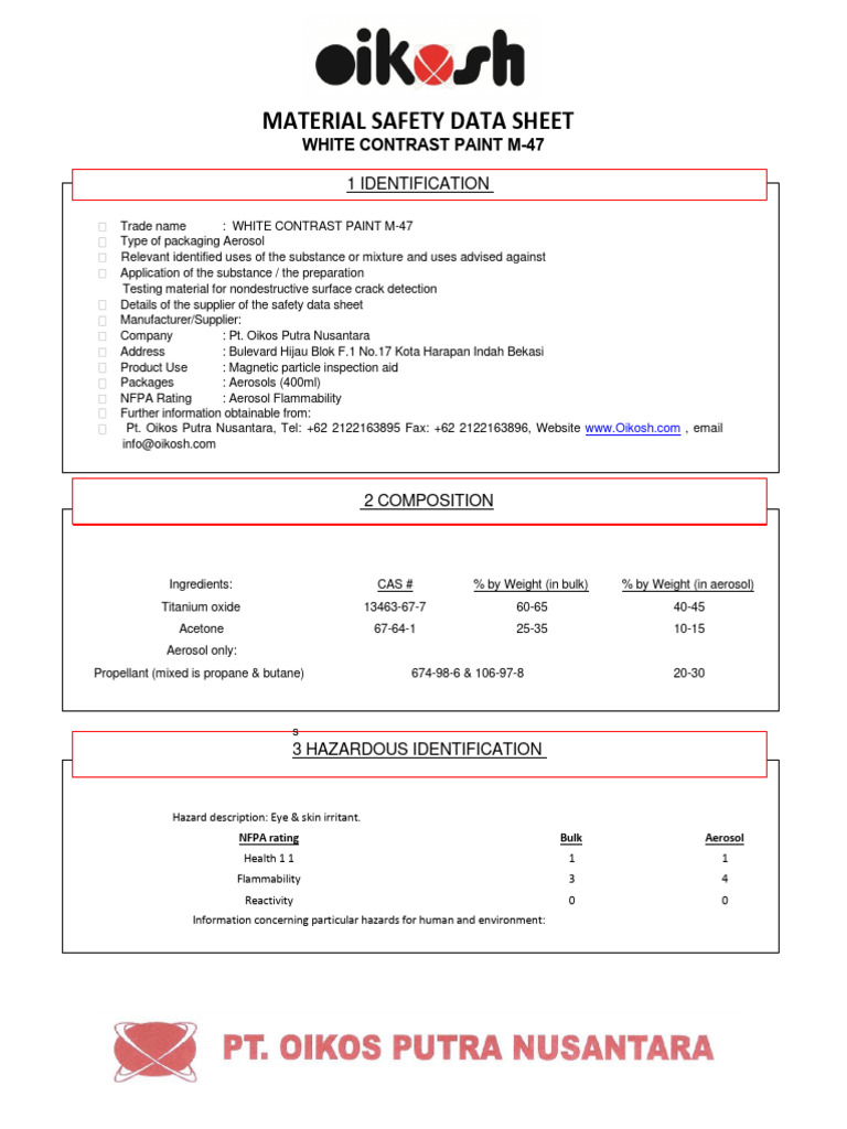 Msds WCP | PDF | Chemistry | Materials