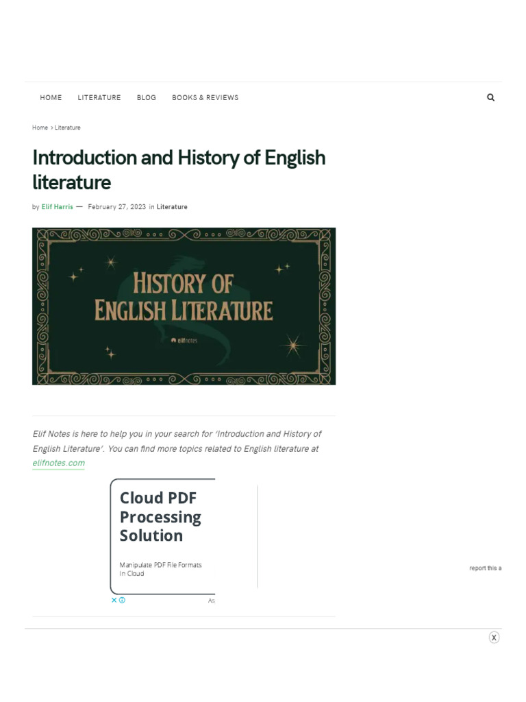History of English Literature - Introduction, Literary Periods ...