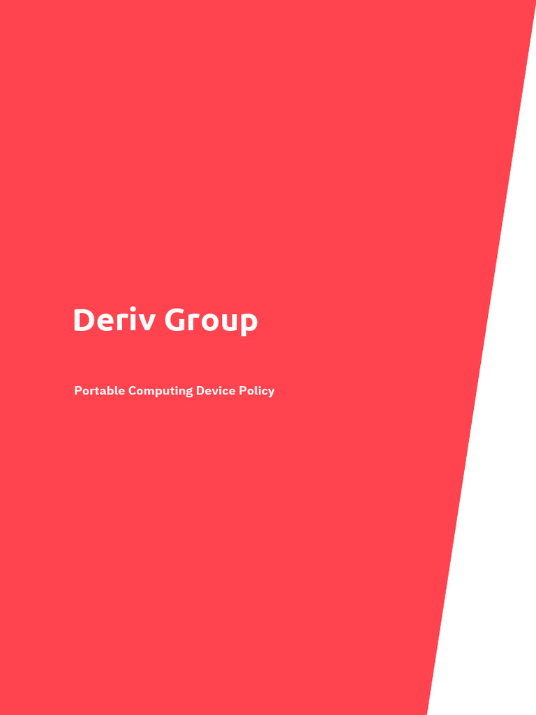 Deriv Group Portable Computing Device Policy | PDF | Malware | Computer Virus