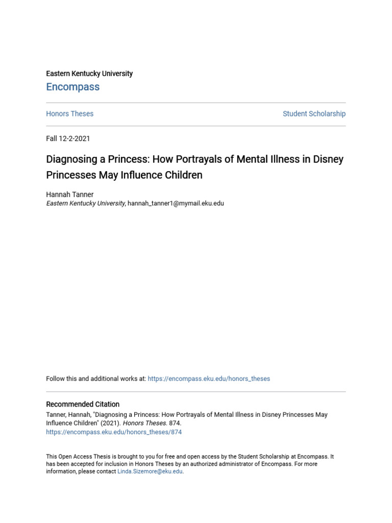 Diagnosing A Princess - How Portrayals of Mental Illness in Disney ...