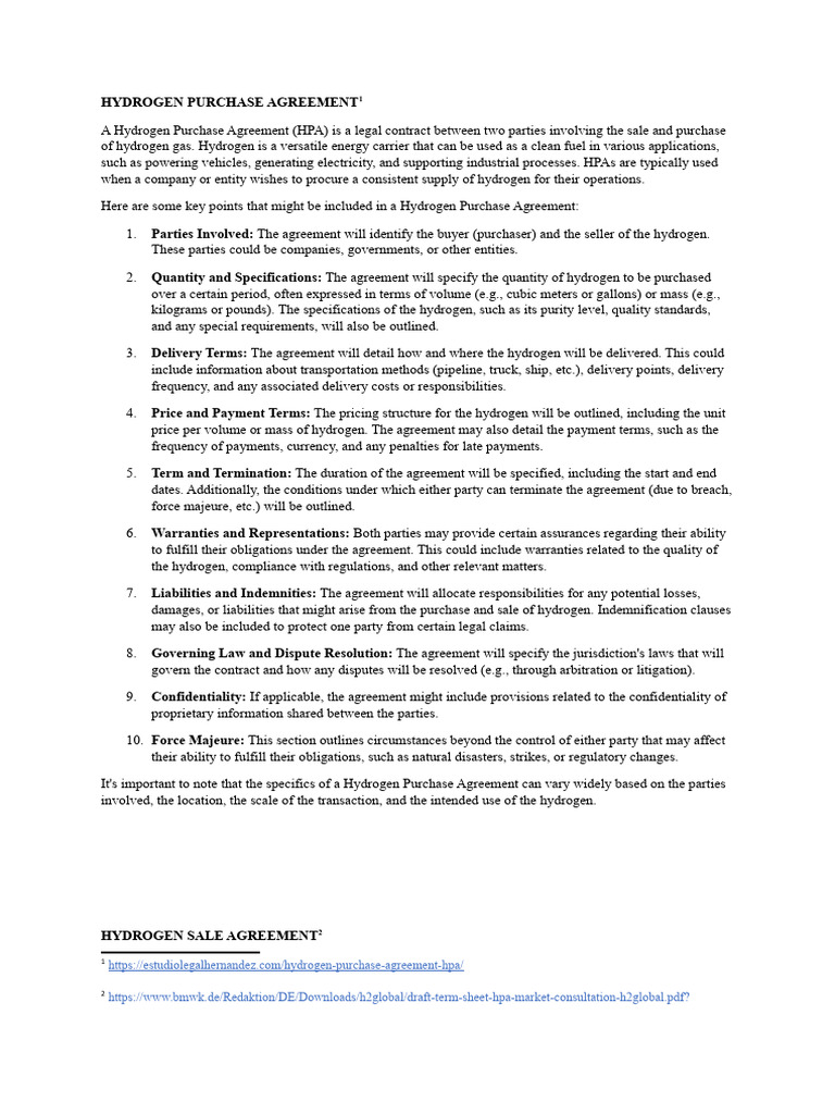 Green Hydrogen Agreements | PDF | Economies | Business