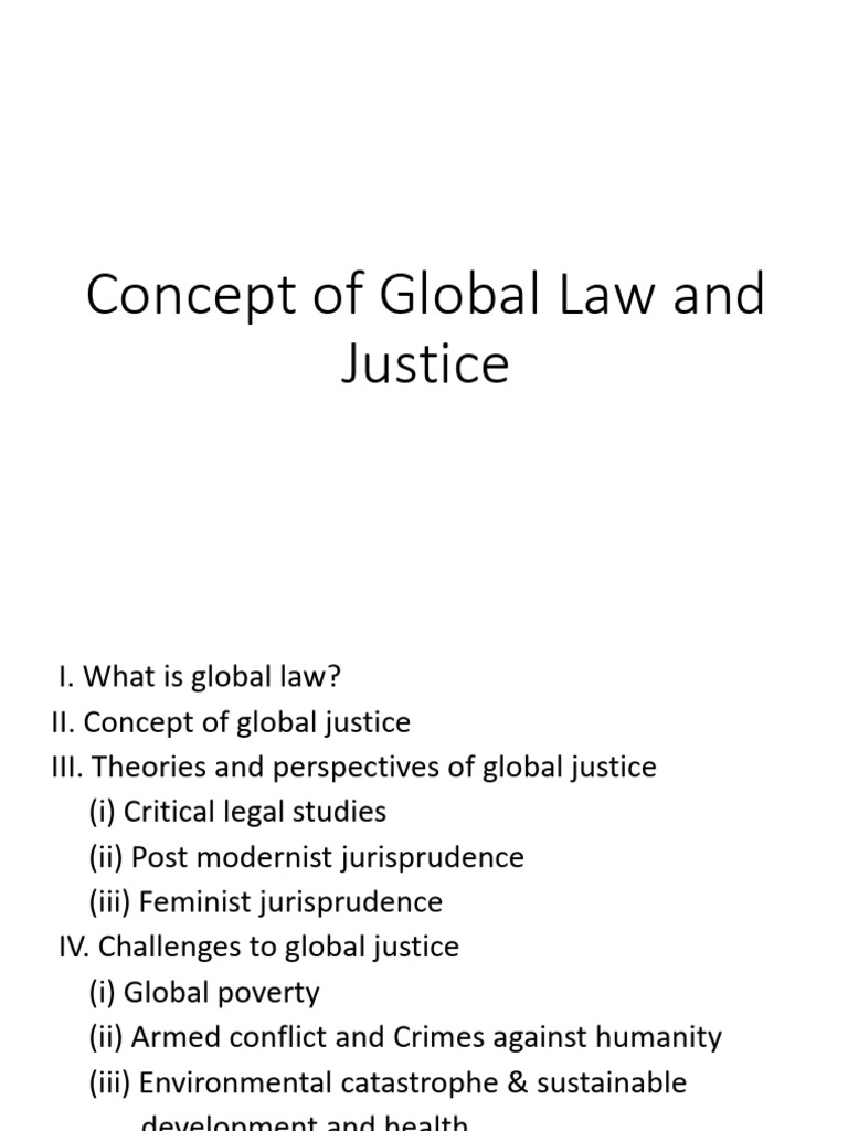 Global Law and Justice Concepts Explained | PDF | Social Science