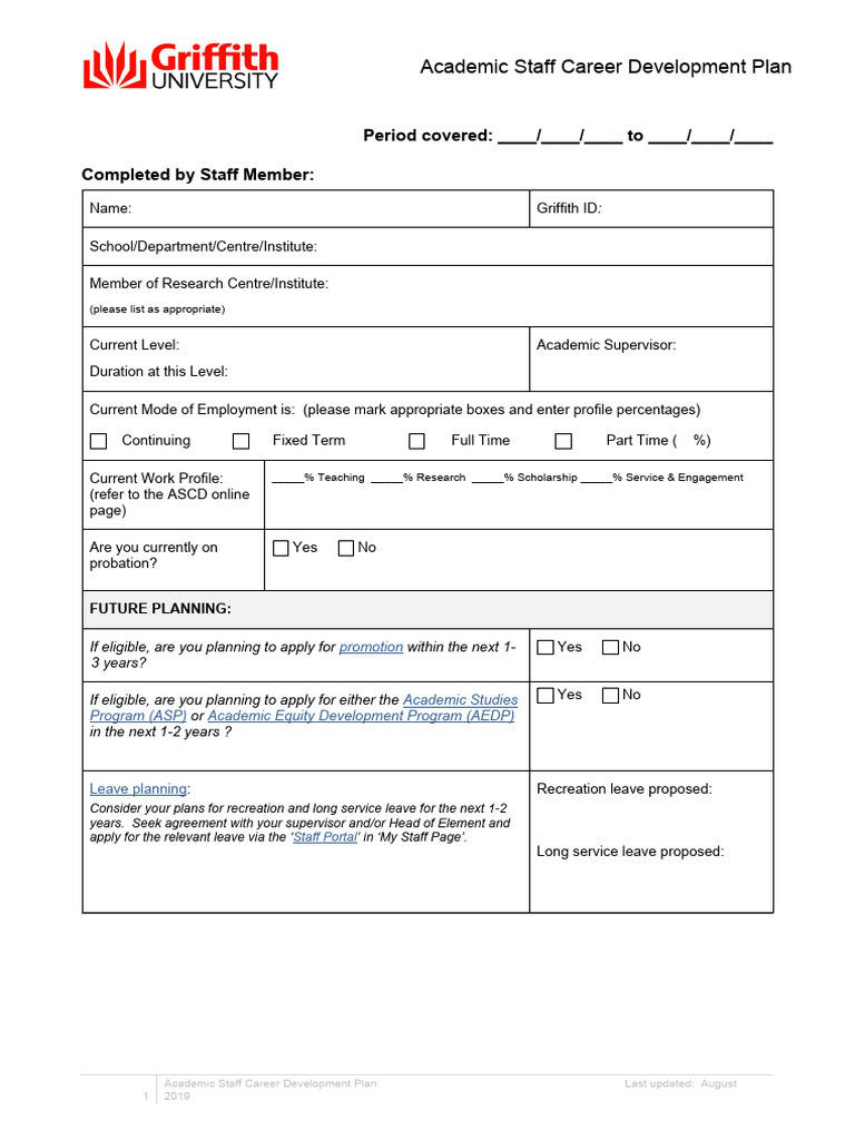Academic Staff Career Development Plan | PDF | Goal | Learning