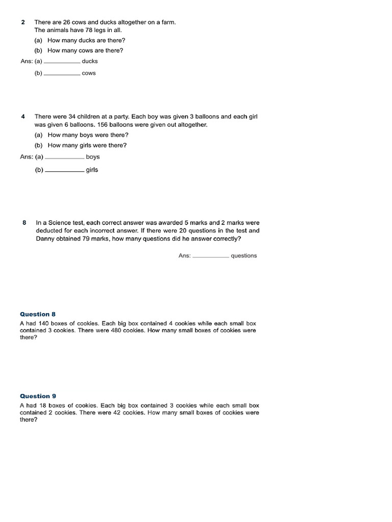 P4 Math Word Problem | PDF