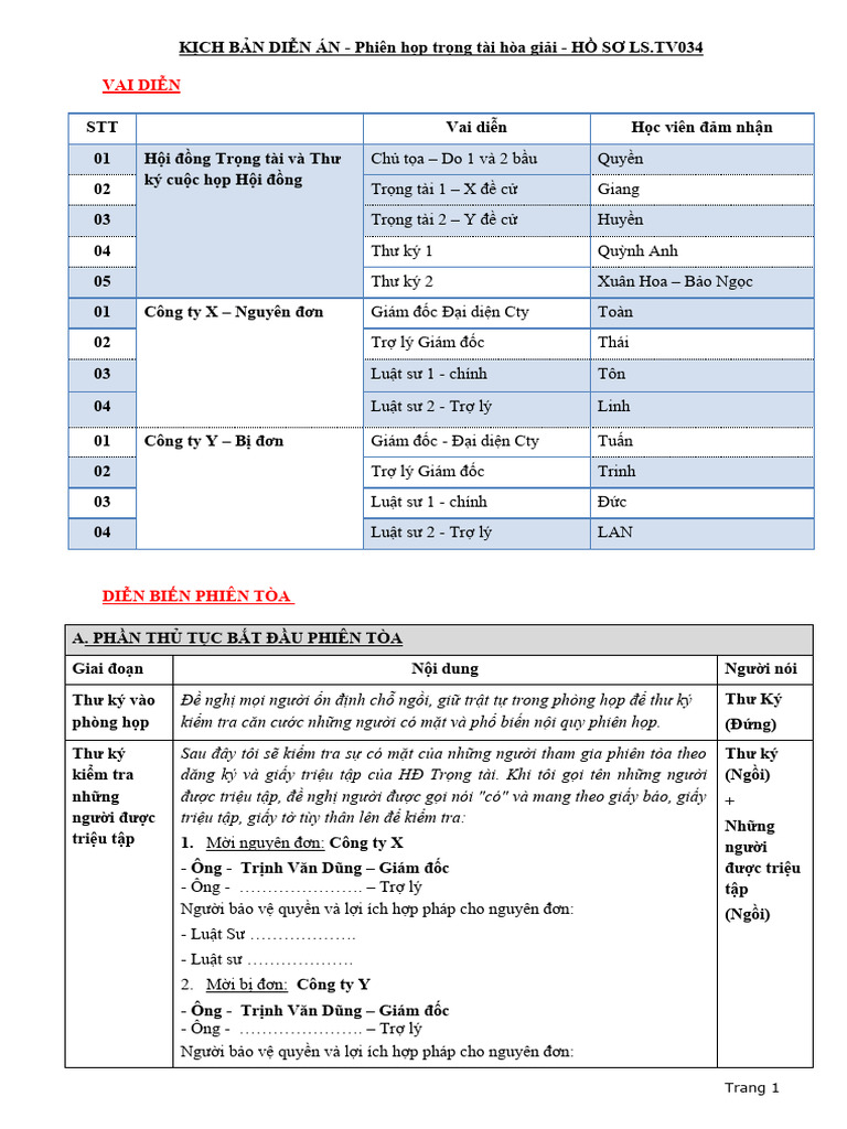 Kich Ban Dien An Ho So LS - TV034 | PDF