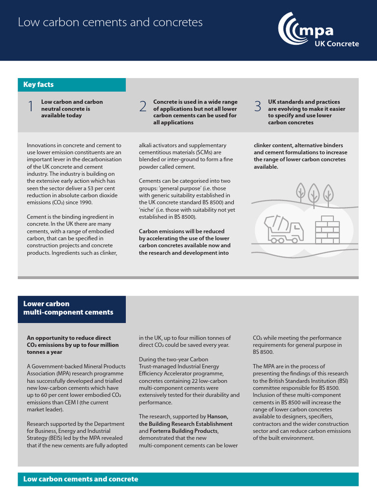 UKC-Lever-Briefing-Paper-Low-carbon-cements-and-concretes - 2022 | PDF