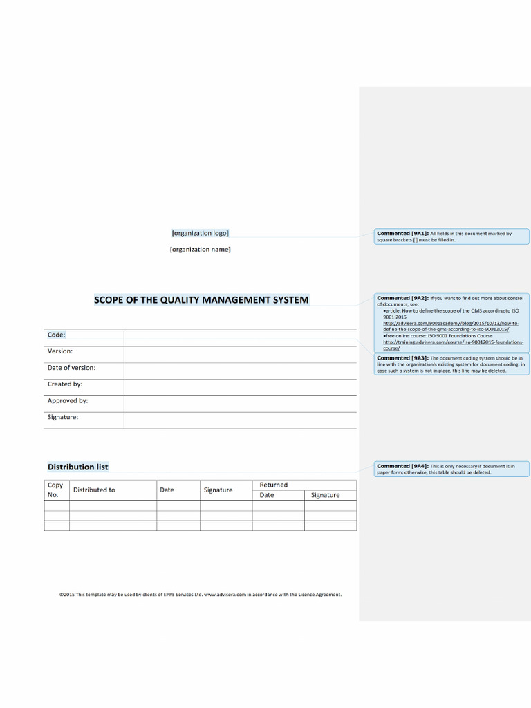 04.3 Appendix 3 Scope of The QMS Premium 2020 Preview EN | PDF