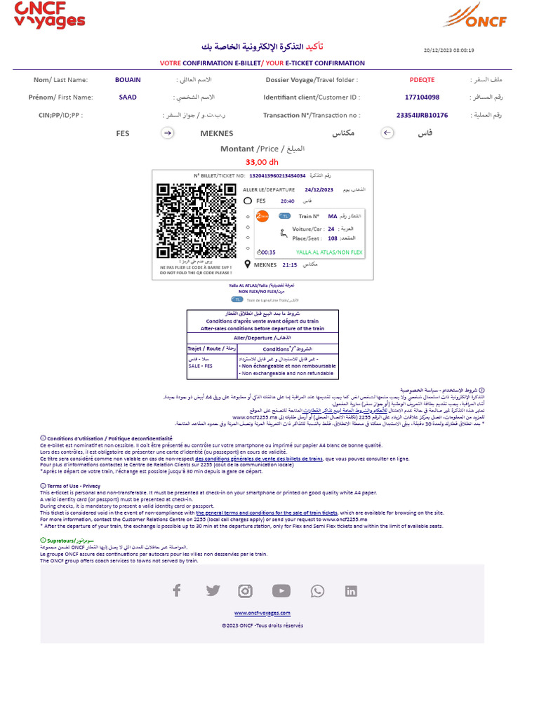 Ticket Meknes Fes | PDF
