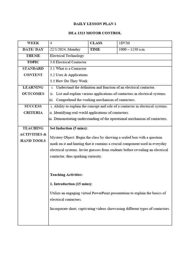 Lesson Plan 1 & 2 | PDF