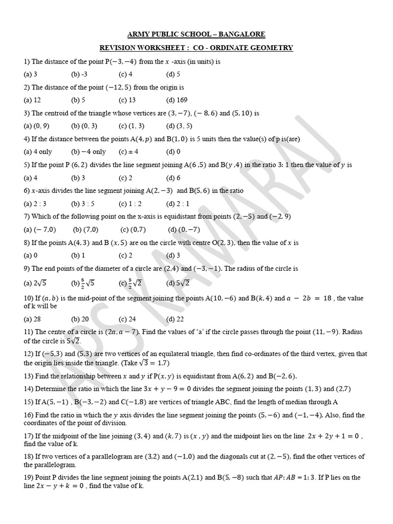 Co - Ordinate Geometry | PDF