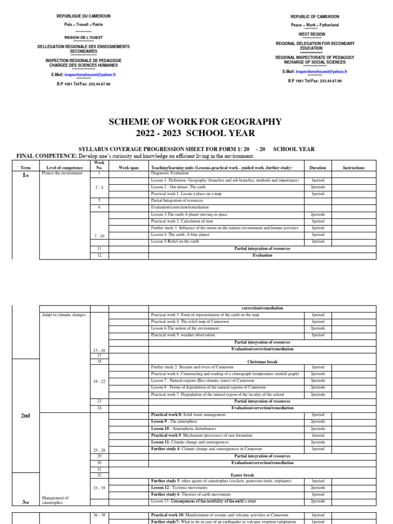 Progression Sheet For Geography All Classes | PDF | Ecosystem | Erosion