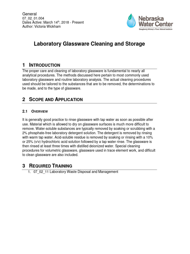 Glassware Cleaning | PDF