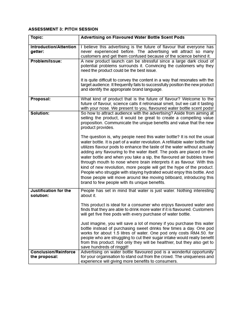 Pitching Outline | PDF | Advertising | Brand