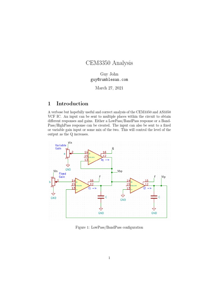 Cem3350 Analysis | PDF | Low Pass Filter | Control Theory