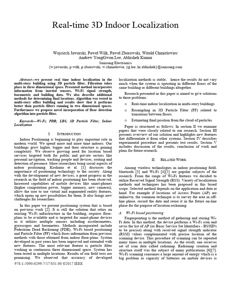Real-Time 3D Indoor Localization | PDF